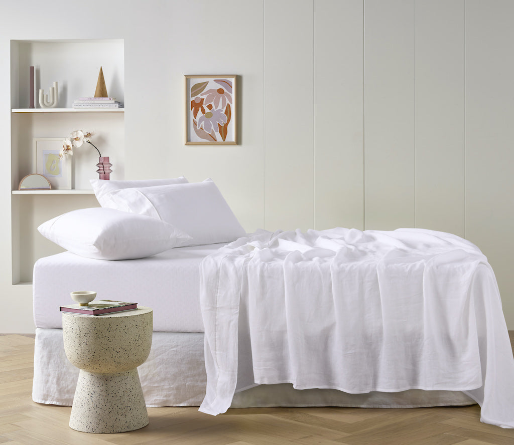 100% French Flax Linen Sheet Set - White — The Home & Linen Ladies